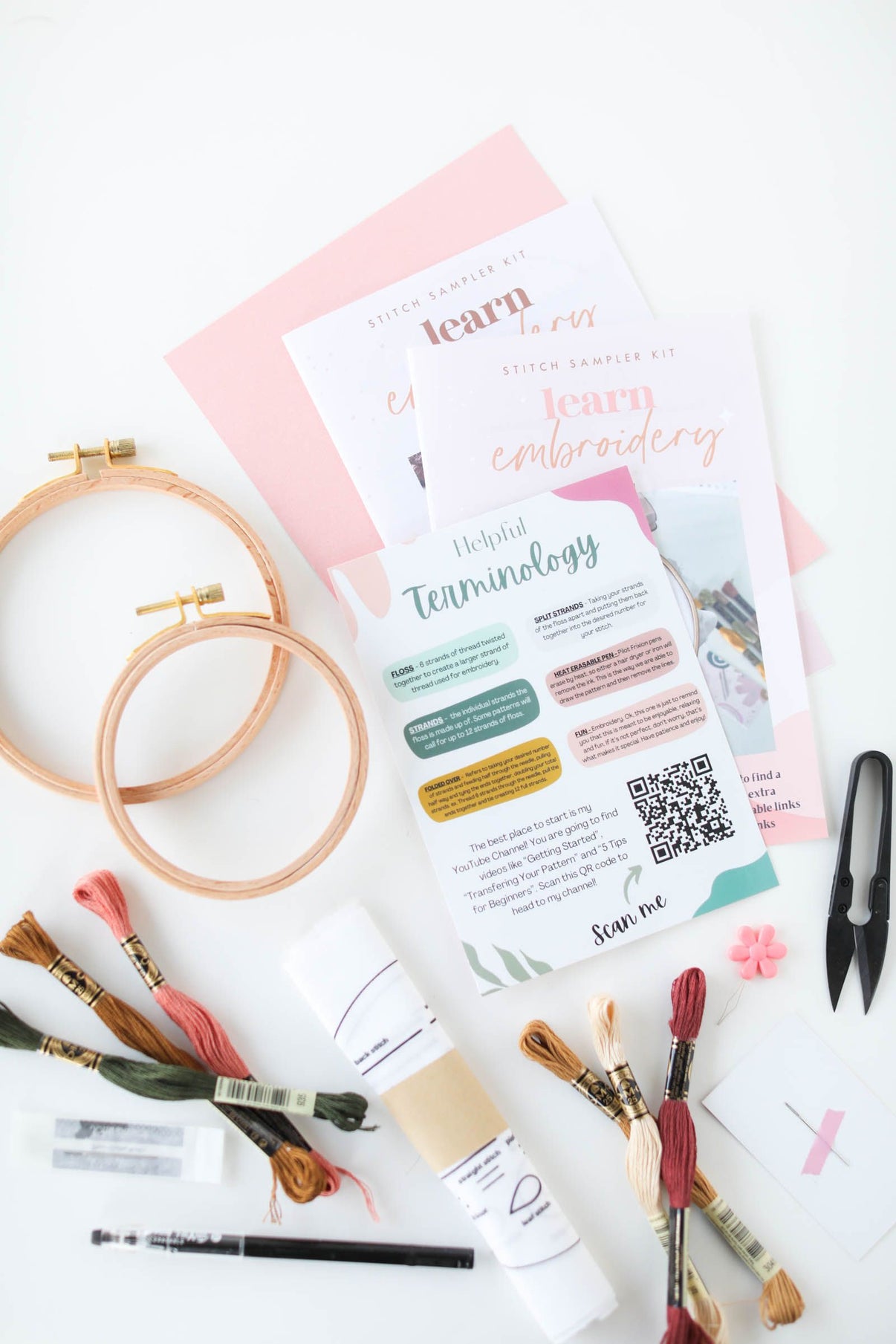 Beginners Stitch Sampler Kit - Level 1 & 2 - Learn Hand Embroidery ...